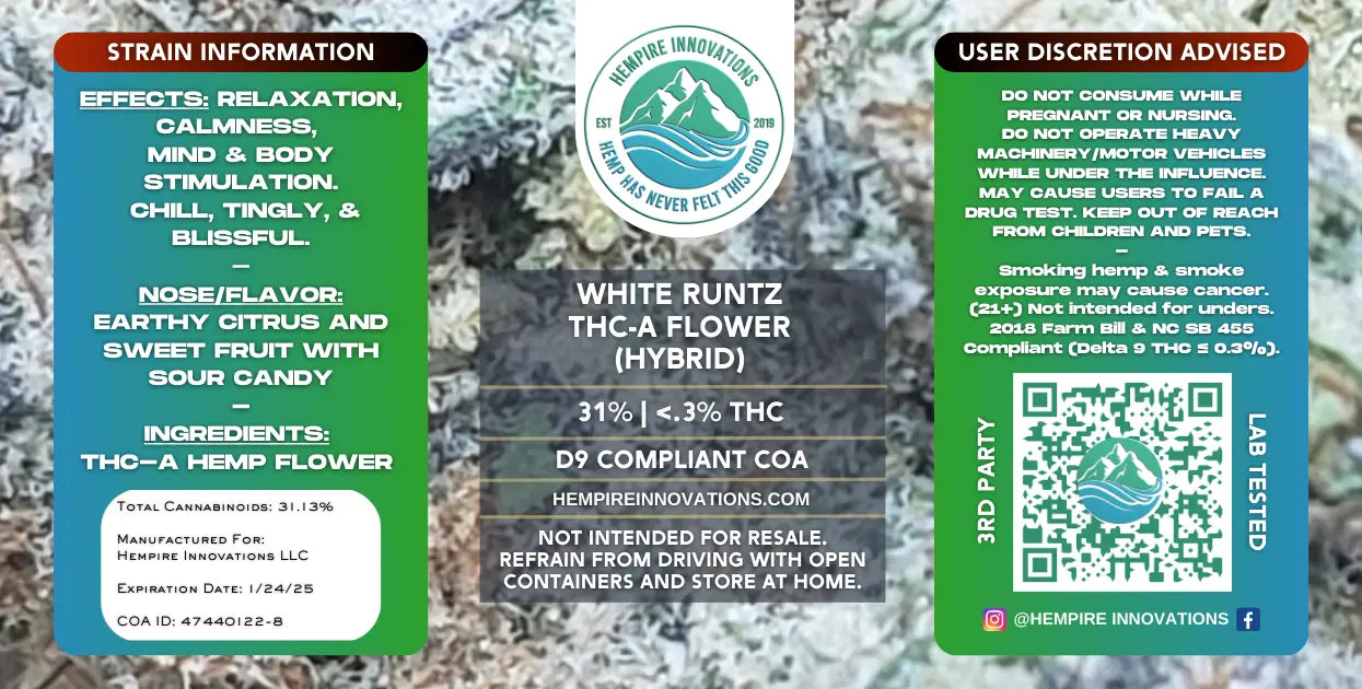 White Runtz Exotic THCa Flower | THCa Wilmington NC | THC-A Delivery ...